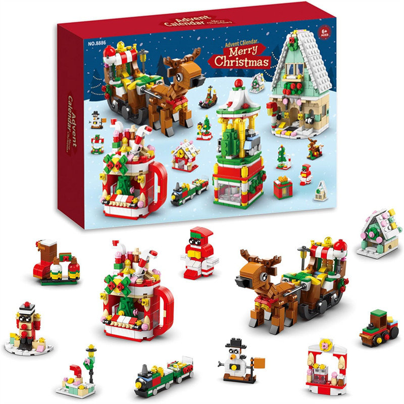The Holiday Aisle® 6 In 1 Building Blocks,Advent Calendar,Including 24 ...