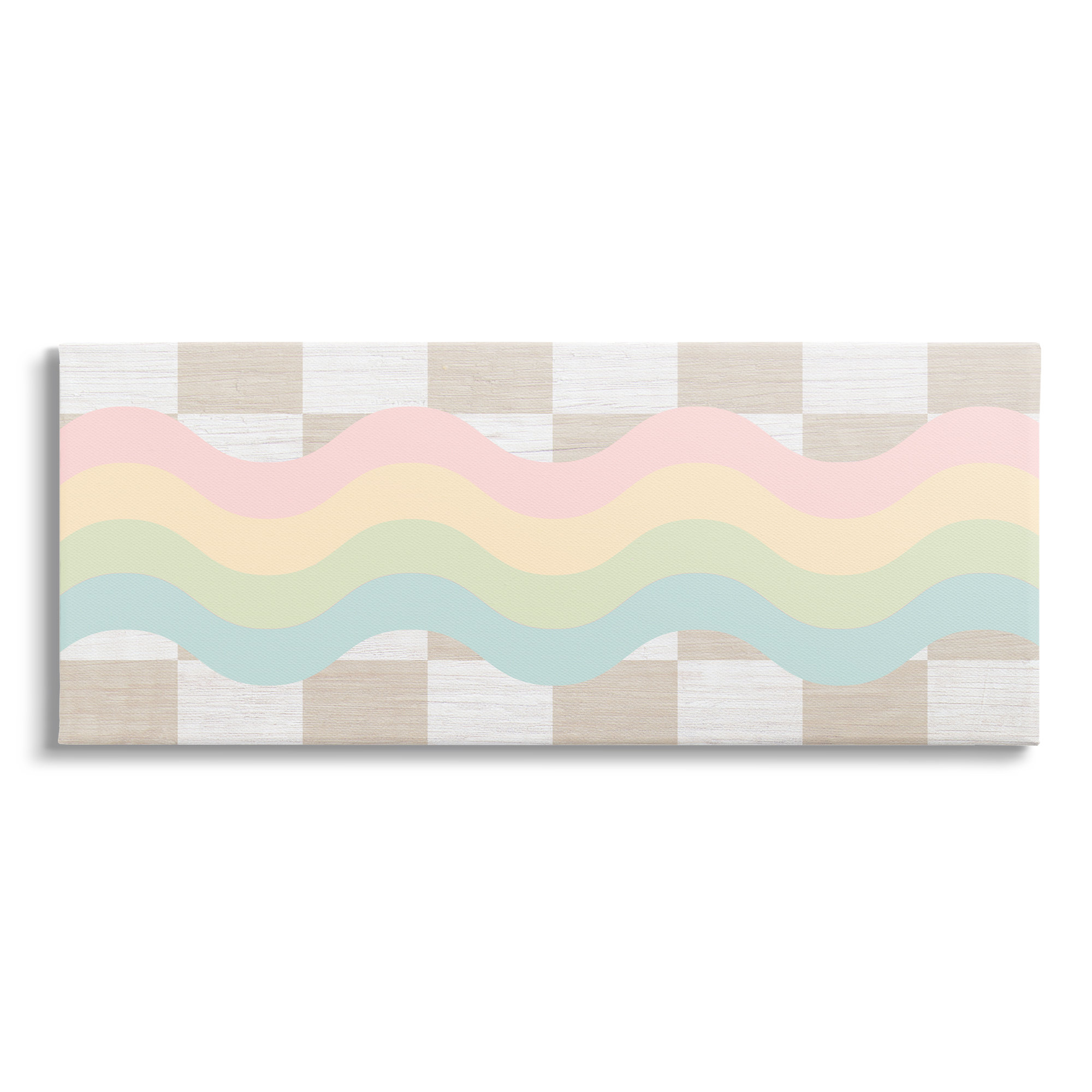 Wrought Studio™ Checkered Wavy Rainbow Pattern Canvas Wall Art Design ...
