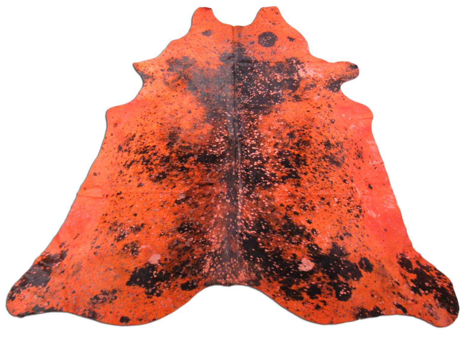 Foundry Select Czarnecki Orange Dyed Acid Washed Cowhide Rug | Wayfair