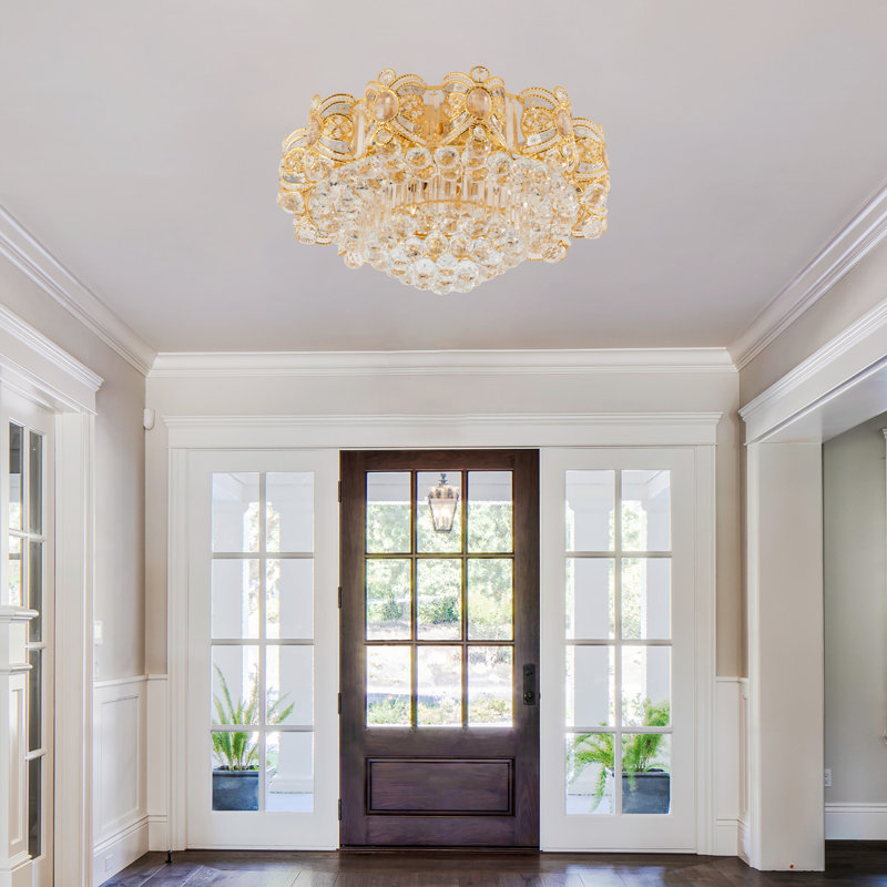 Rosdorf Park Kayana Modern Crystal Flush Mount Lighting | Wayfair