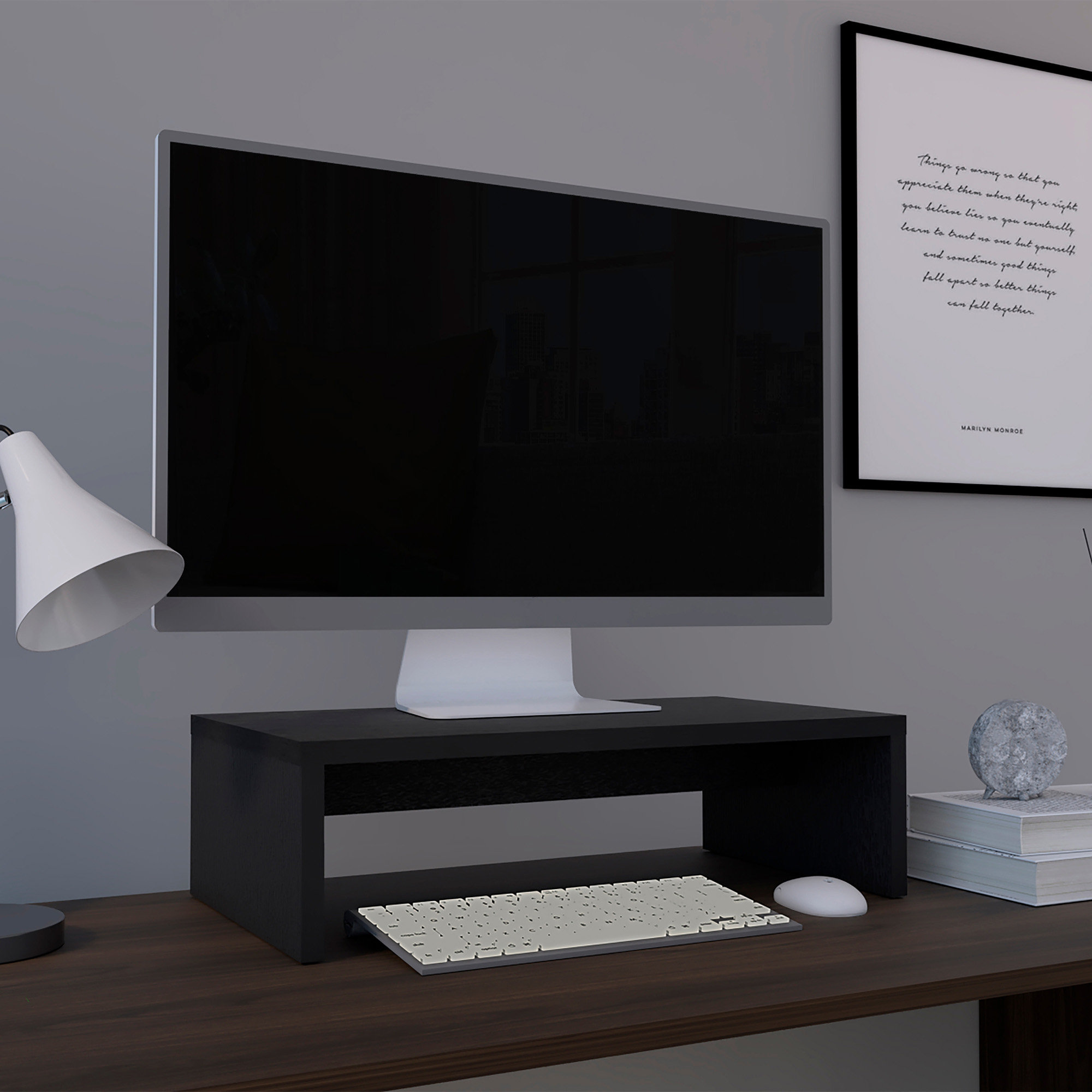 George Oliver Wide Monitor Stand Riser, Laptop Stand for Desk, Laptop ...