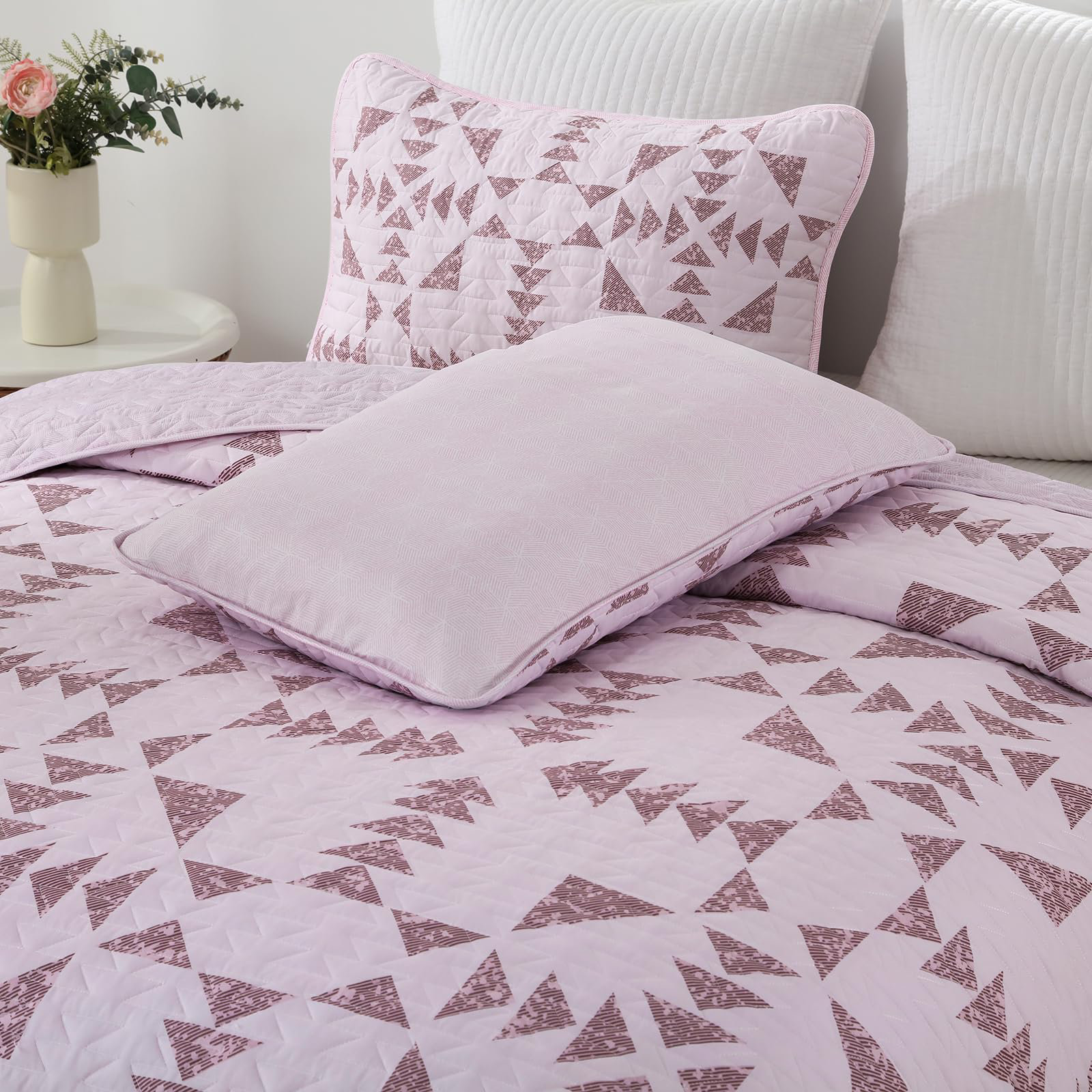 WONGS BEDDING 3-Piece Geometric Arrowhead Pattern Quilt Set Lightweight ...
