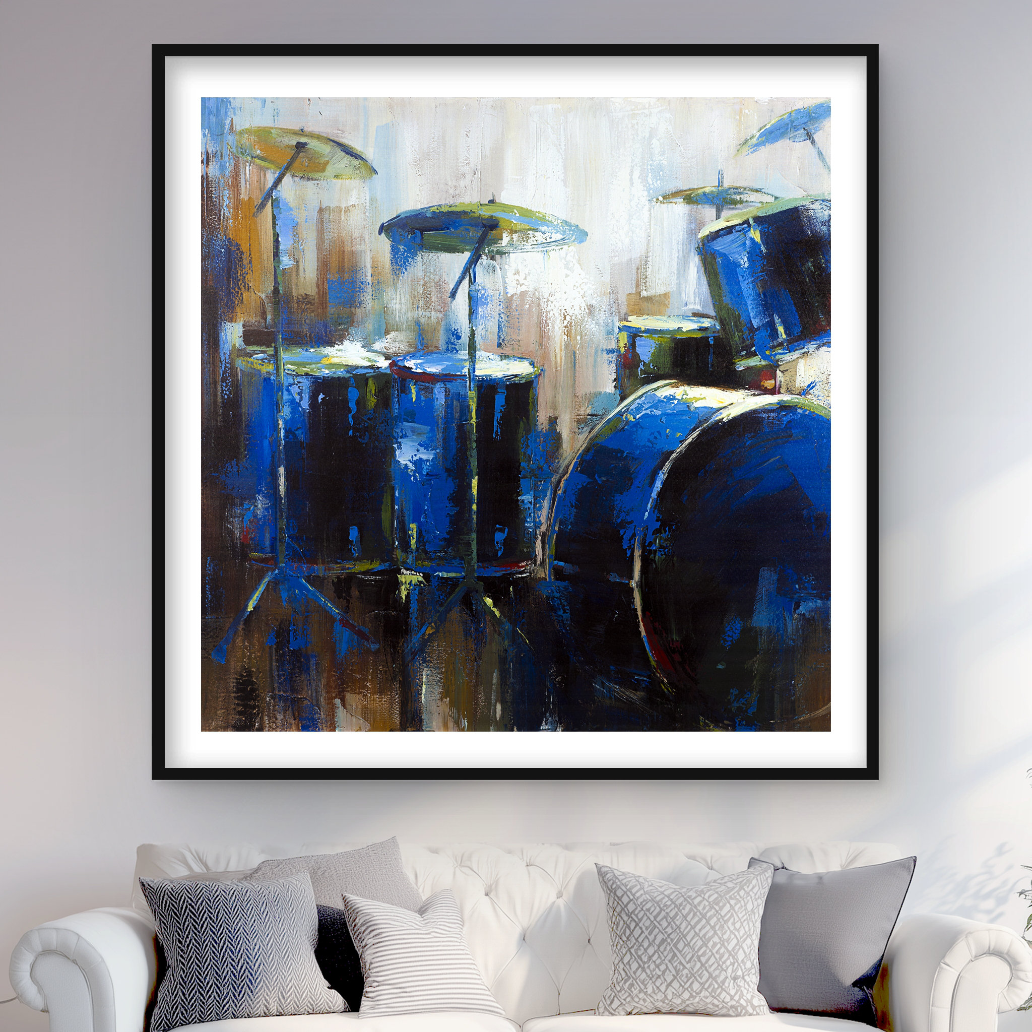 Lark Manor™ Abstract Drums - Framed Matted Print for Bedroom Decor ...