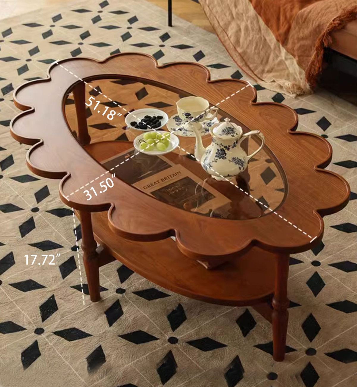 abodeappeal 51.18" Brown Solid Wood Free form Coffee Table - Wayfair Canada
