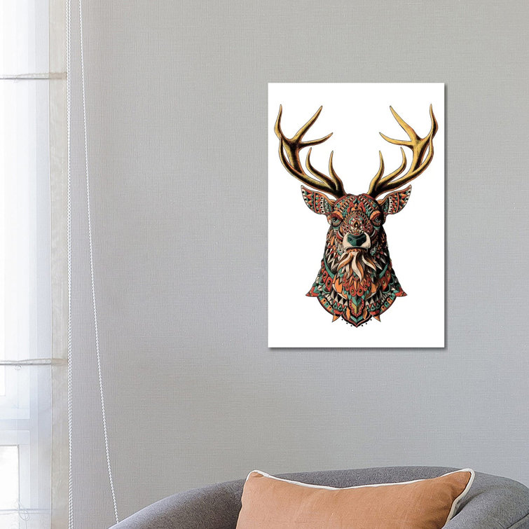 Alpen Home Ornate Buck In Color II by Bioworkz - Wrapped Canvas Art ...