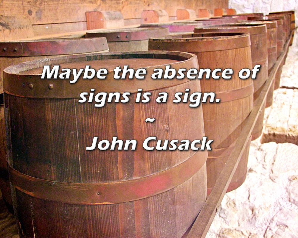 Trinx John Cusack Quote: Maybe the absence of signs is a sign. | Wayfair