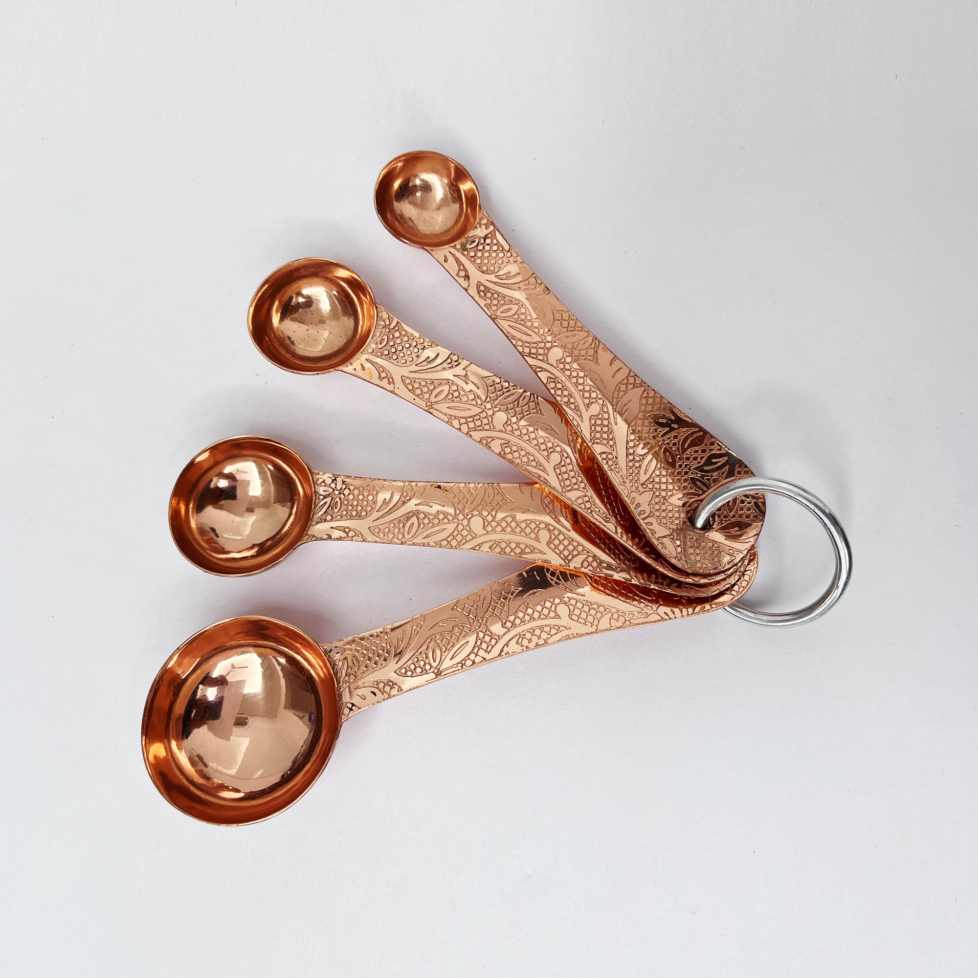 Nu Steel Stainless Steel Measuring Spoons Set Of 4, Round Metal ...