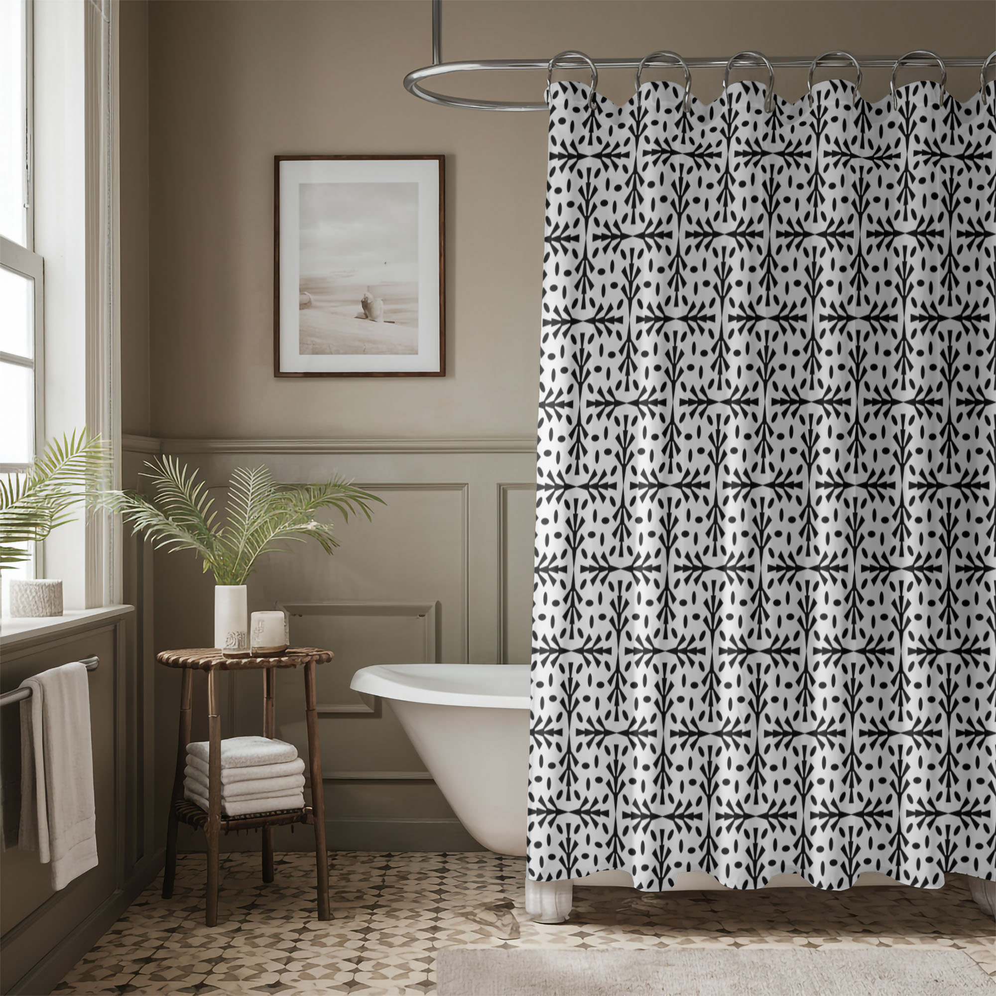 East Urban Home Dark Red - Premium Shower Curtain | Wayfair