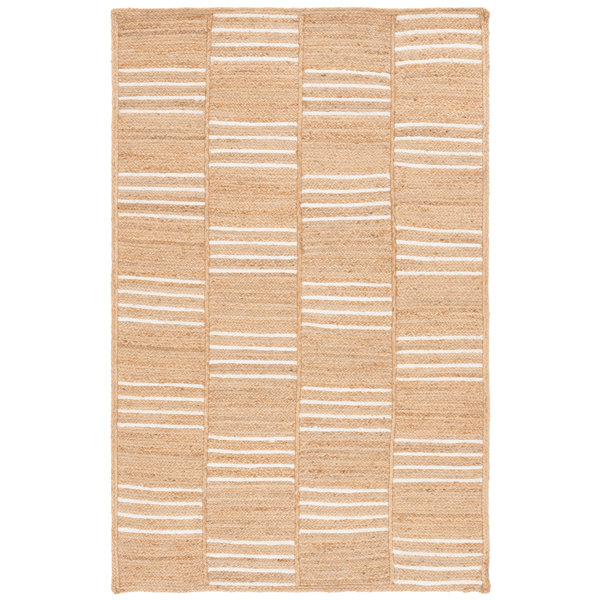 Esmarie Striped Handmade Flatweave Jute/Sisal Area Rug in Natural/Ivory ...