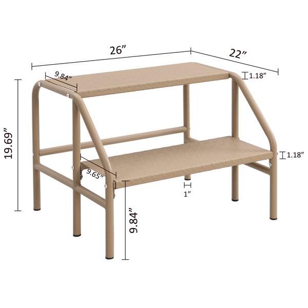 Symple Stuff Northview Heavy-Duty Industrial 2 - Step Steel Step Stool ...