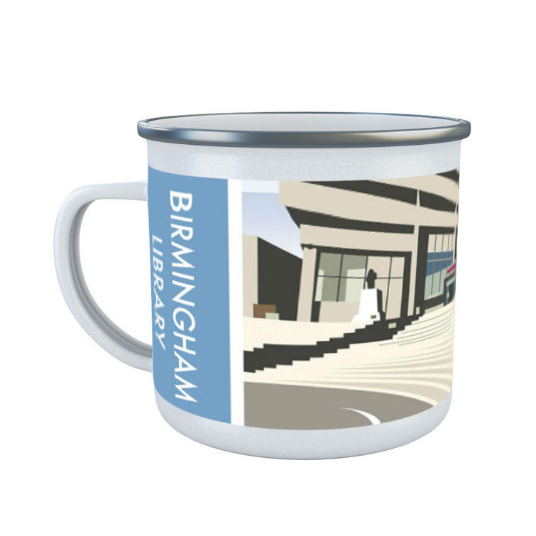 Happy Larry Evie Birmingham Central Library Enamel Mug | Wayfair.co.uk