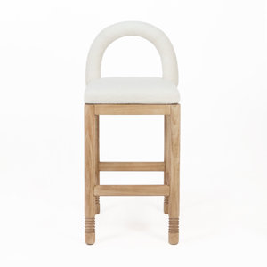 Corrigan Studio® Heidi Solid Wood & Boucle Counter Stool & Reviews ...