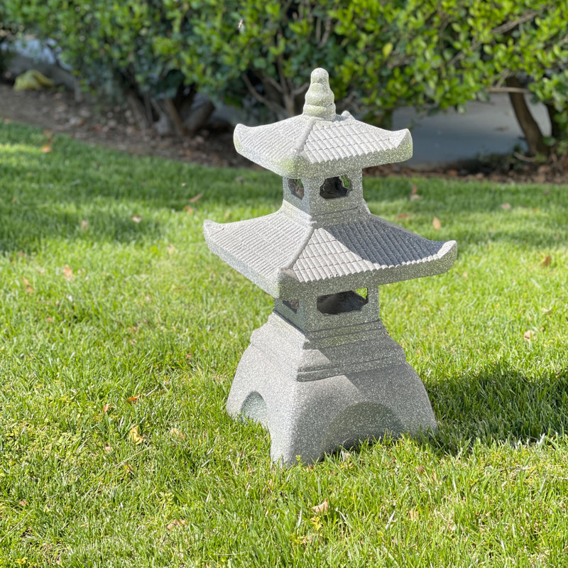 Alcott Hill Chamness Charcoal Garden Pagoda W/Solar Light 26"H ...