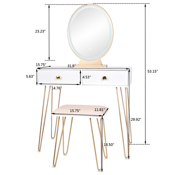 Mercer41 Vanity Set with Mirror & Reviews | Wayfair