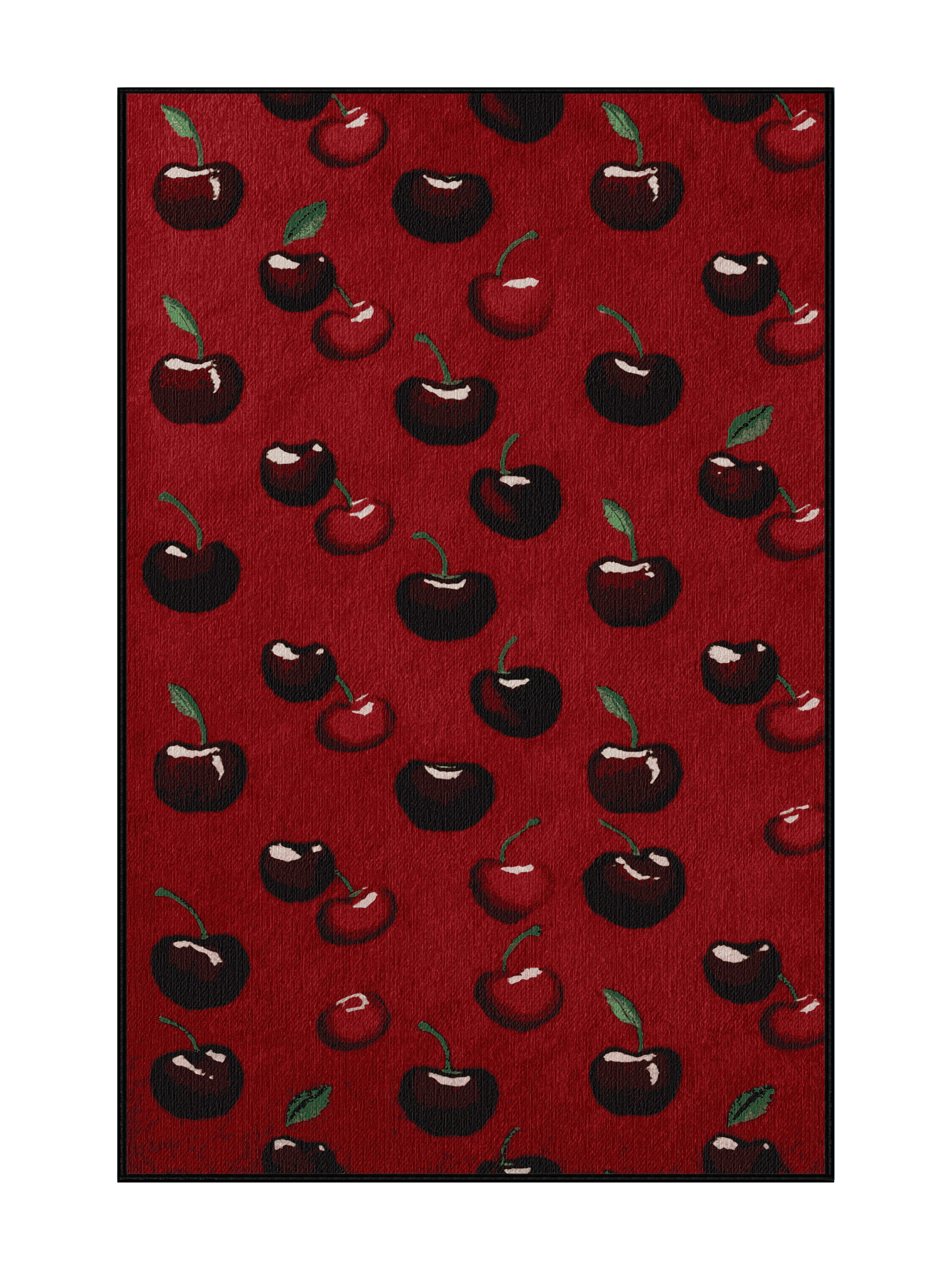 One Allium Way® Washable Cherry Sour Fruits Area Rug | Wayfair