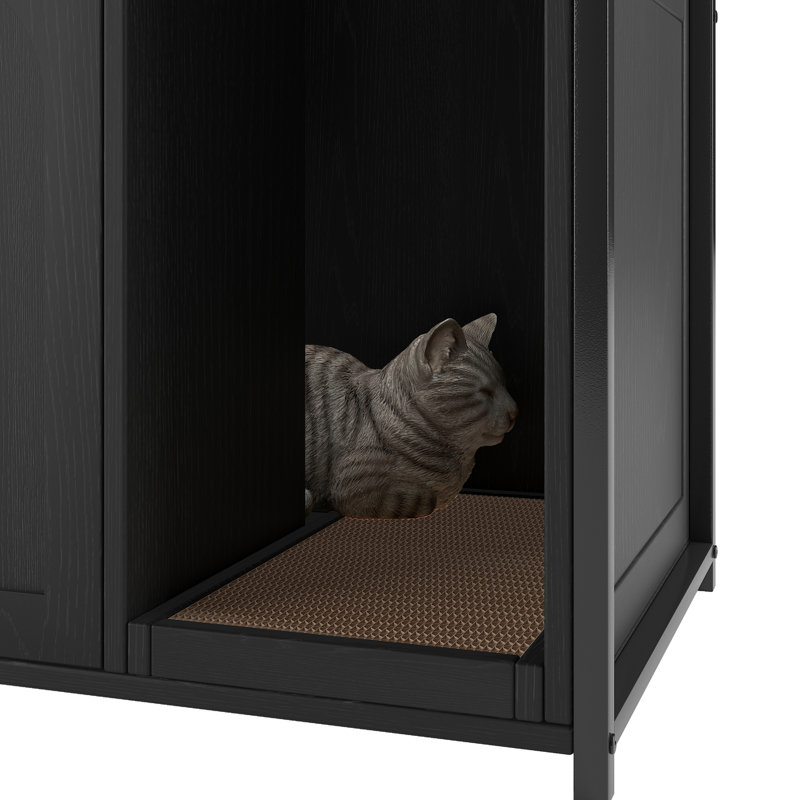 Ebern Designs Kuchmel Cat Litter Box Accessories with Shelves Cat ...