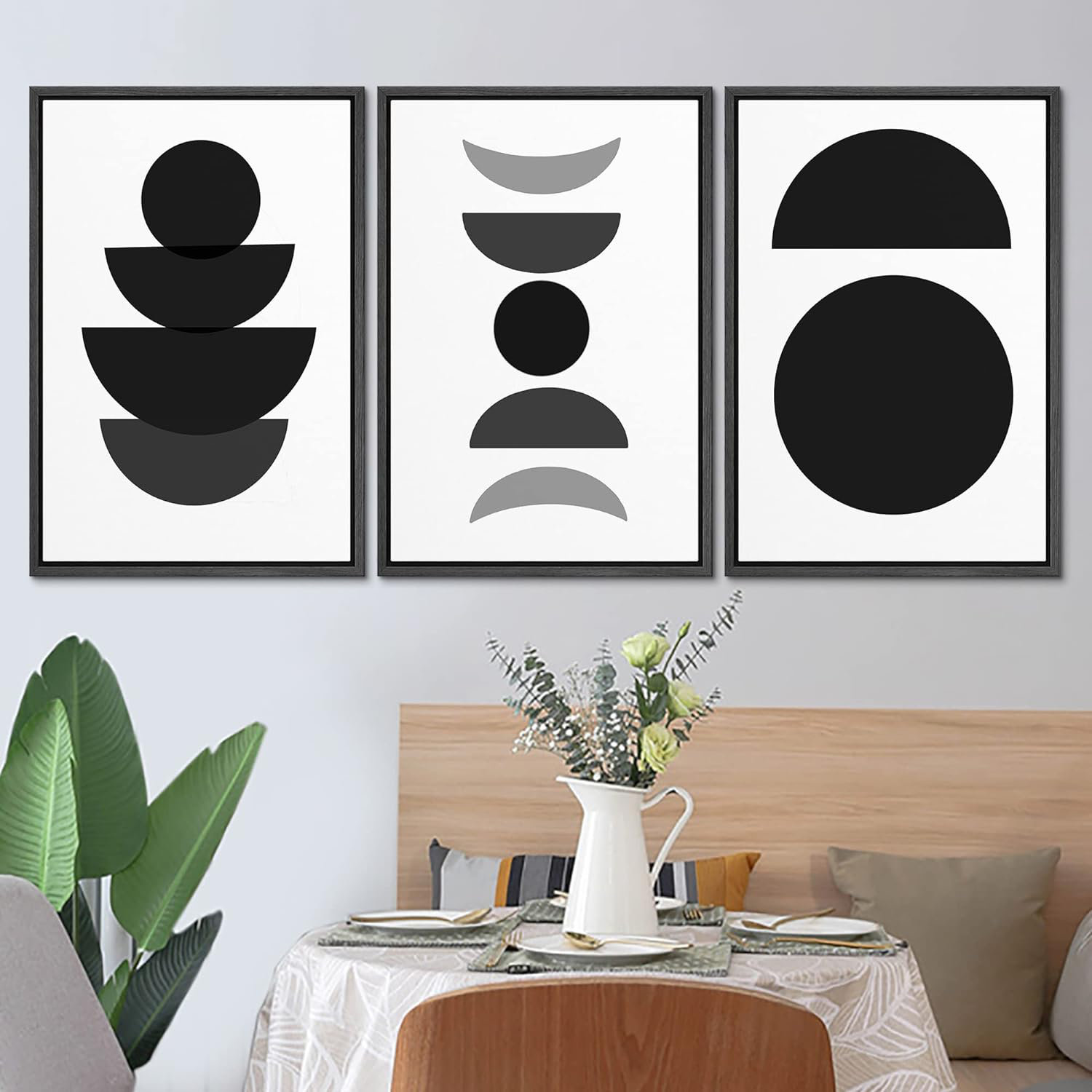 wall26 " Moon-Shaped Semi-Circles And Circle Abstract Shapes Neutral ...