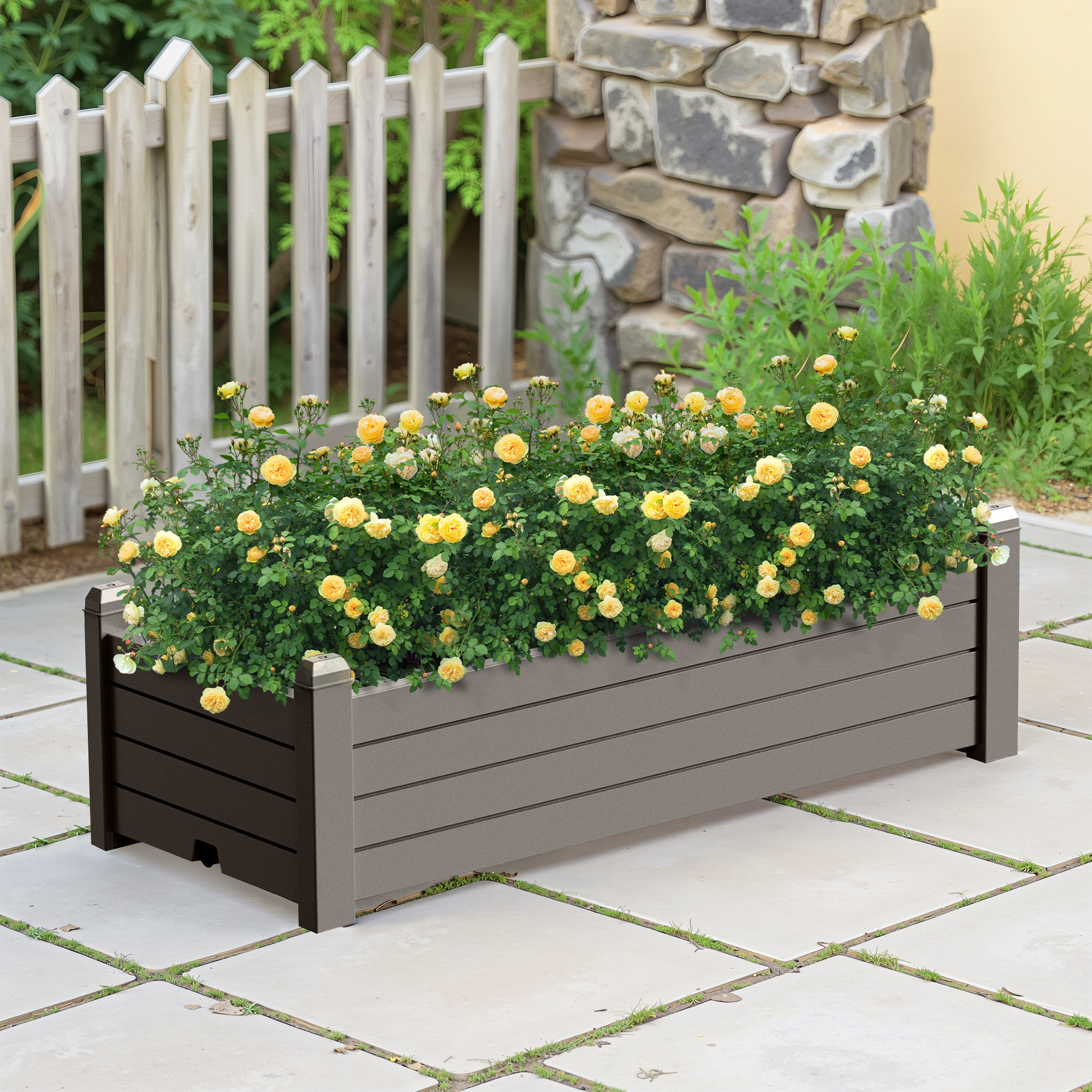 Arlmont & Co. Outdoor Resin Planter Box New green house beauty and hope ...