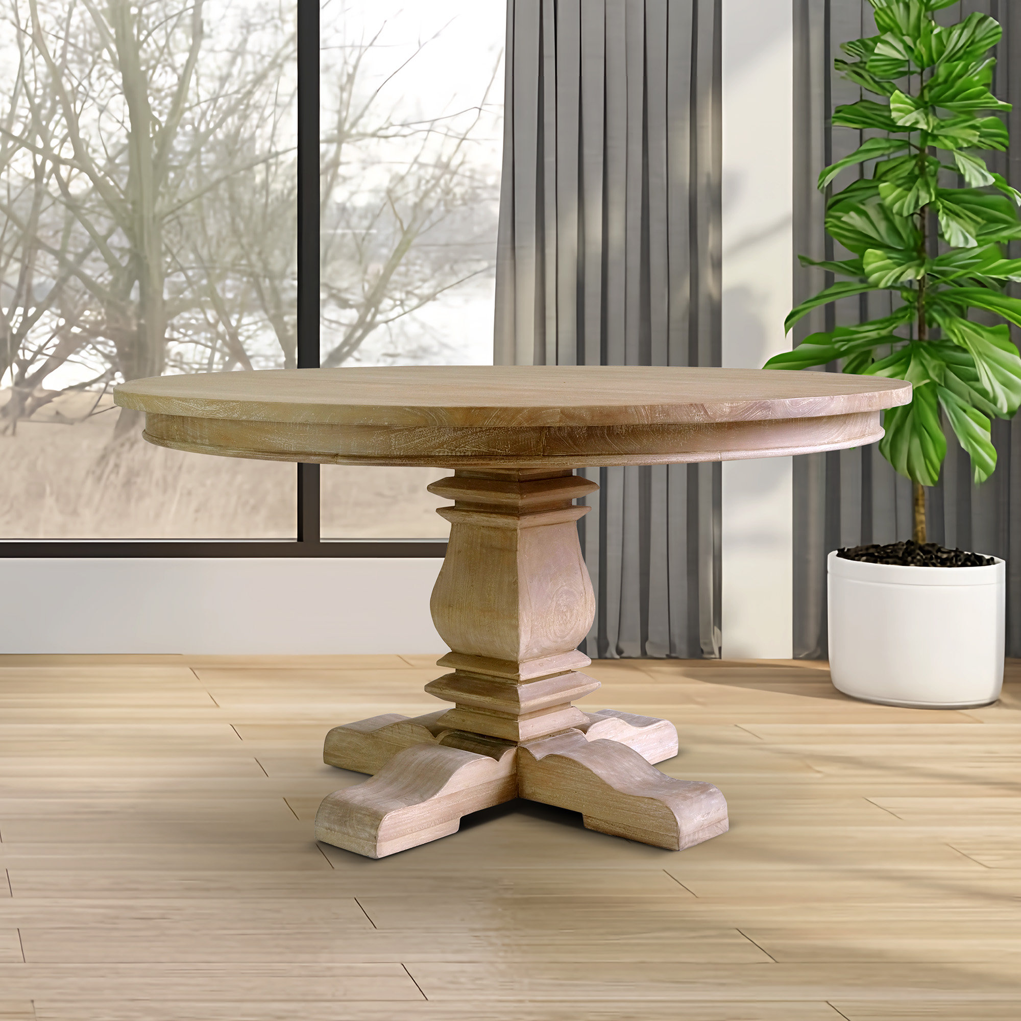 Rosalind Wheeler Santa Fe Round Balustrade Dining Table - Wayfair Canada