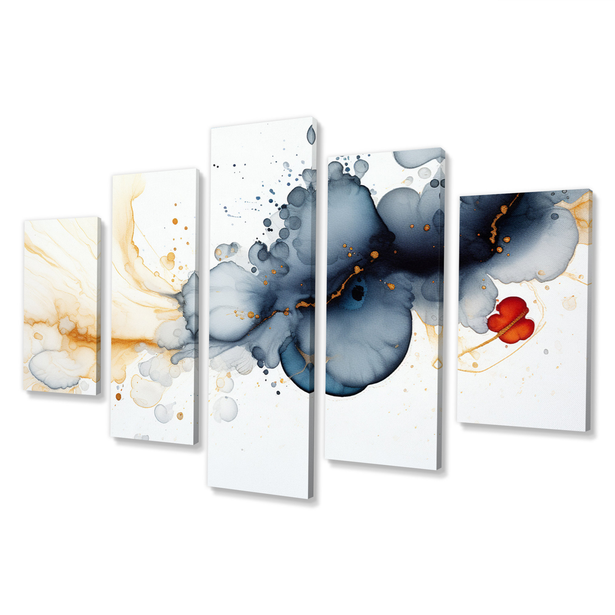 Ivy Bronx Suites Of Distant Moods Abstract Gilded Ink - Abstract Wall ...