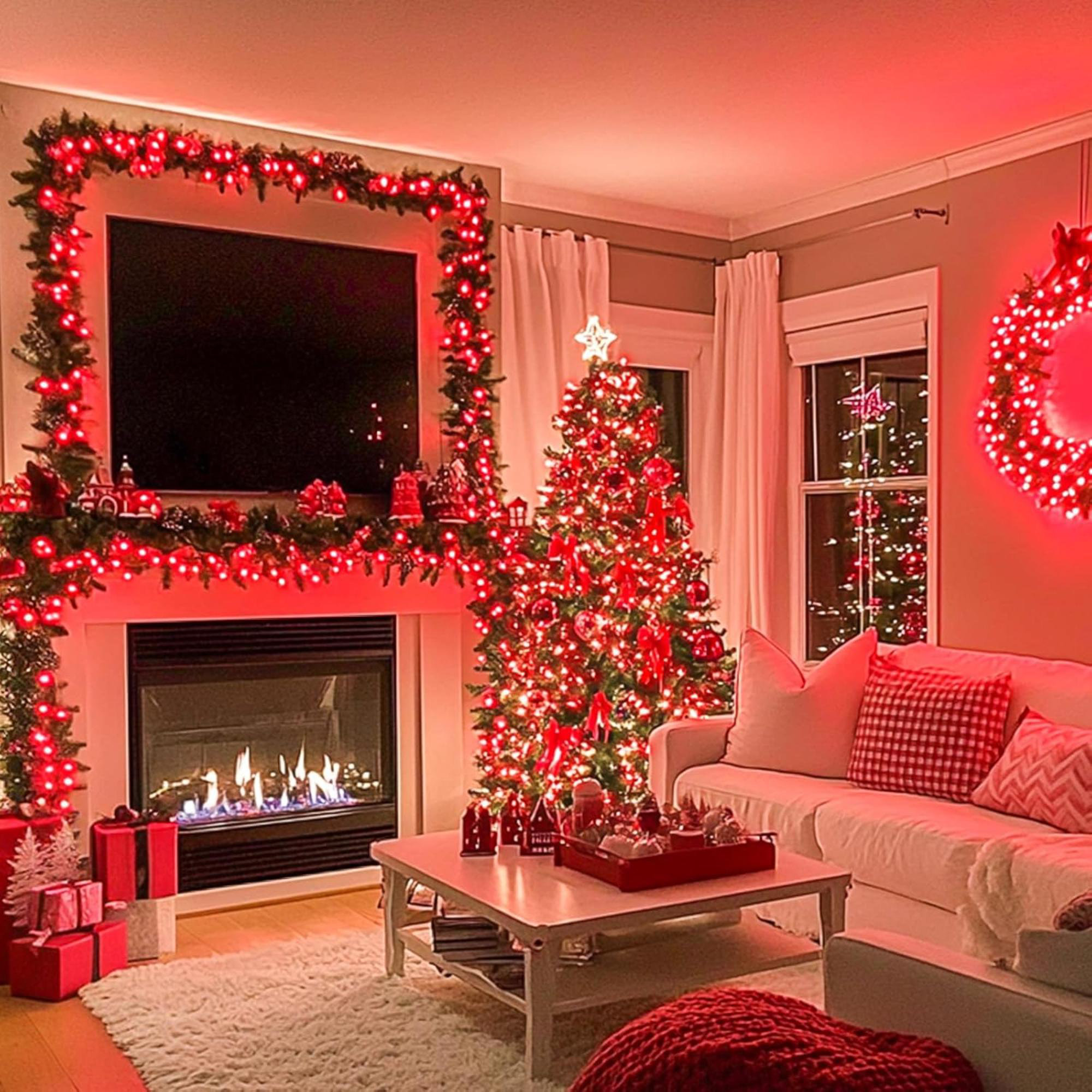 The Holiday Aisle® 600 LED Red Christmas Lights Outdoor For Christmas ...