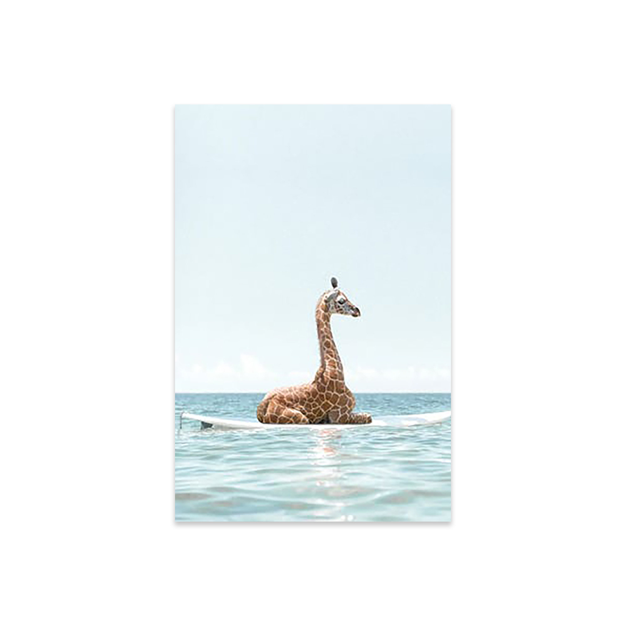Rosecliff Heights Surfing Giraffe by Tiny Treasure Prints - Unframed ...