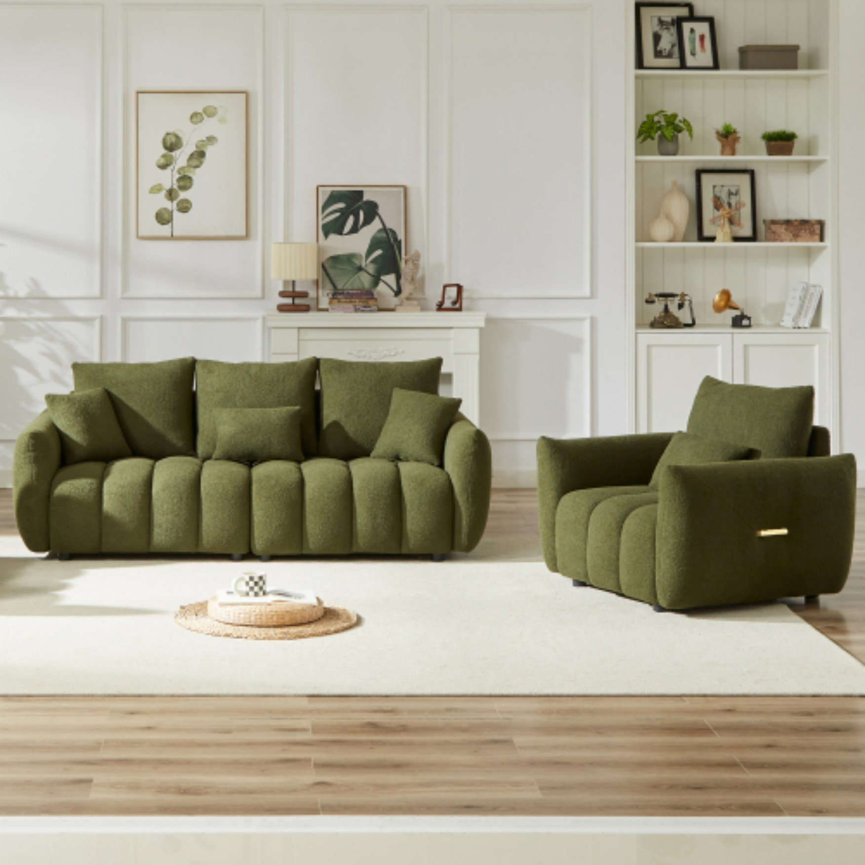 Ebern Designs Modern Teddy Bear Combo Sofa with 4 Cushions - Wayfair Canada