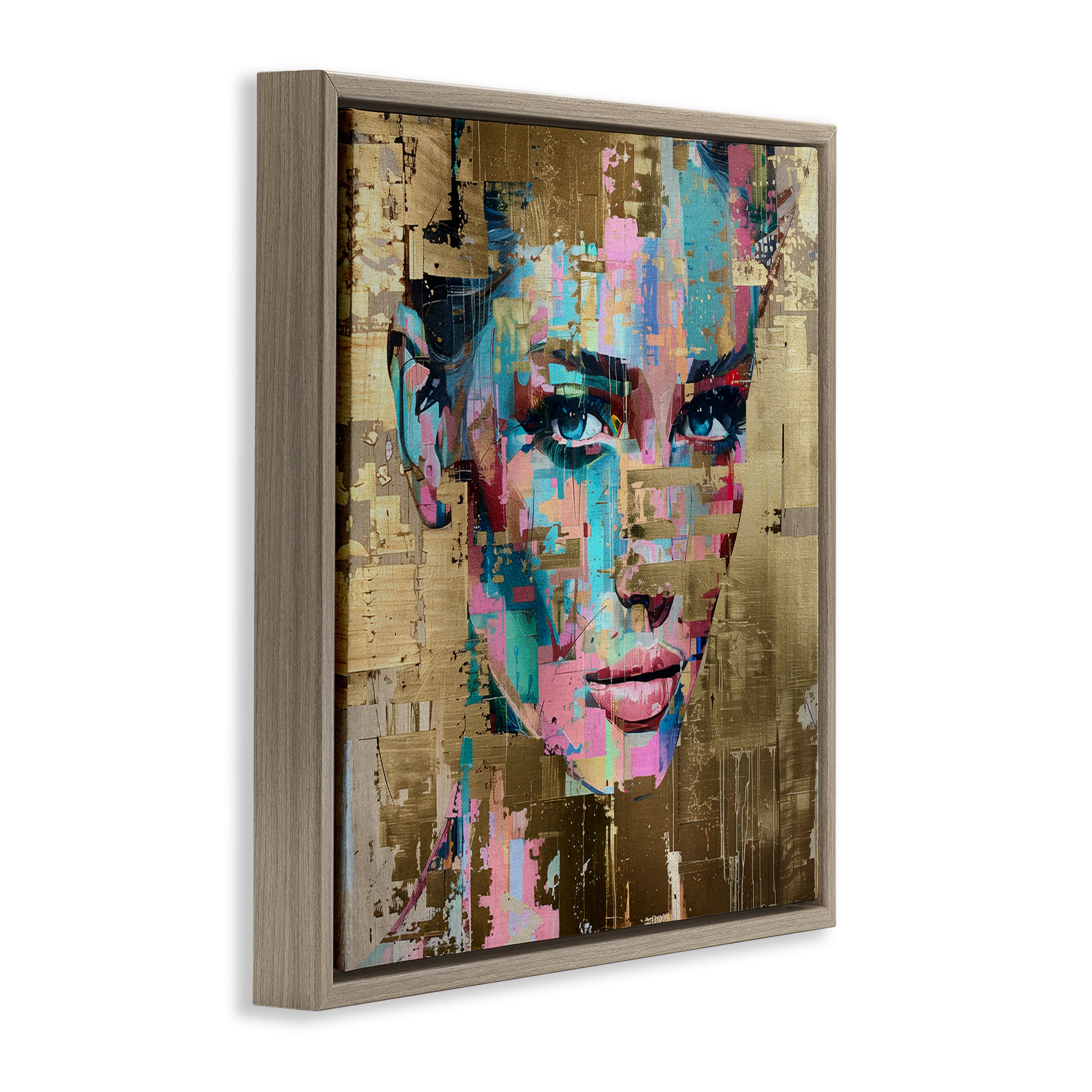 Ophelia & Co. Glam & Gold Hues Portrait Framed Floater Canvas Wall Art ...