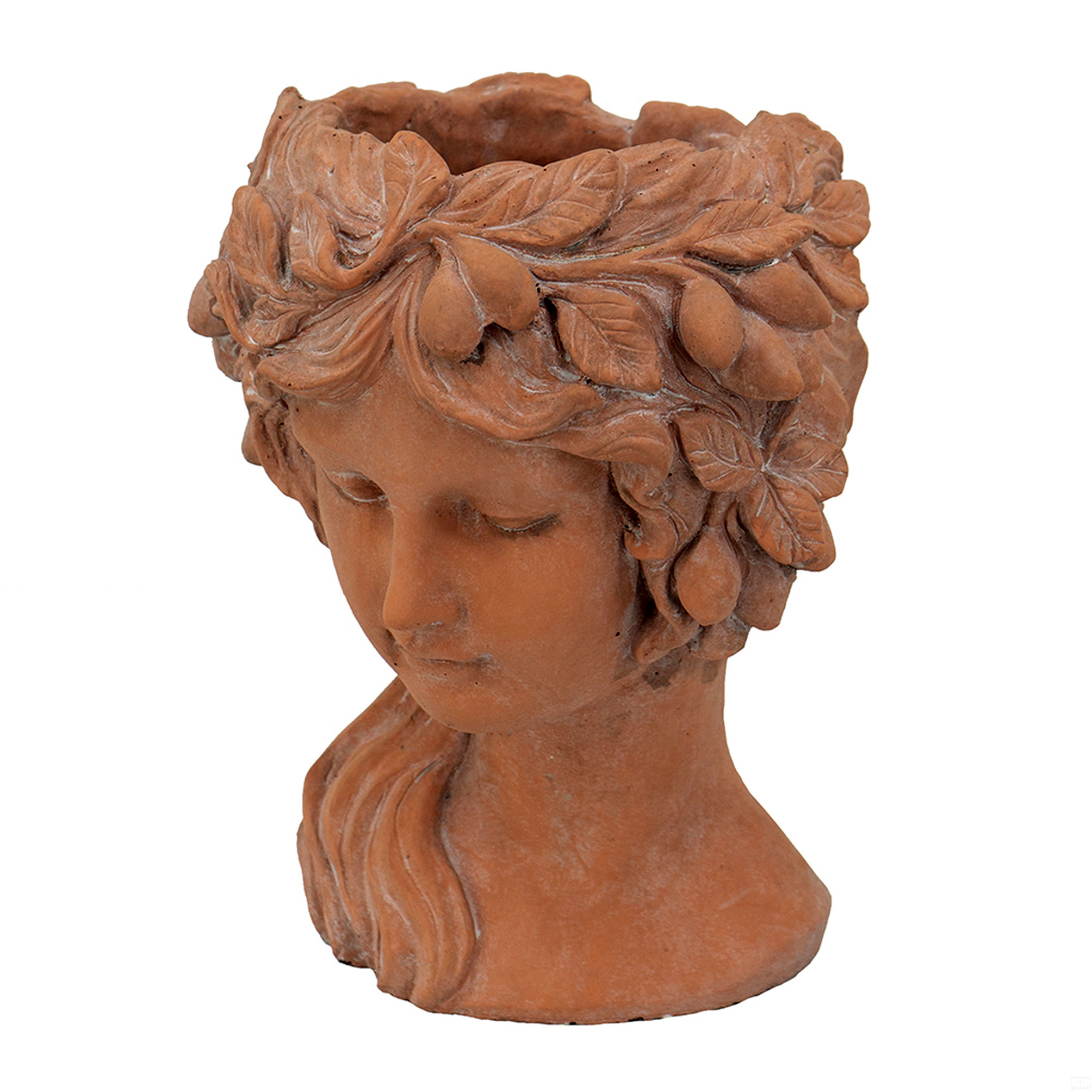 Fleur De Lis Living Head Bust Planter, Greek Style Cement Head Planter ...