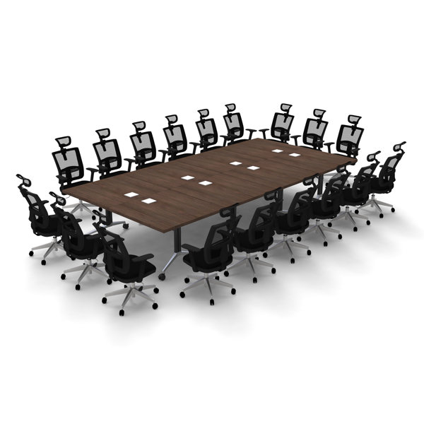The Twillery Co. Albin 18 Person Conference Meeting Tables with 18 ...
