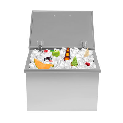 Prep & Savour Cheslie Stainless Steel Drop in Ice Chest Beer Ice Bin ...