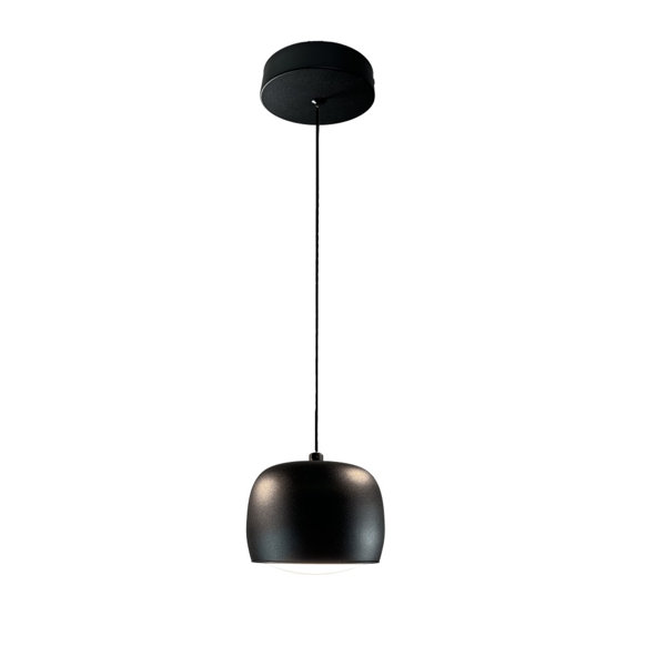 Ebern Designs 1 - Light Satin Black LED Single Pendant | Wayfair