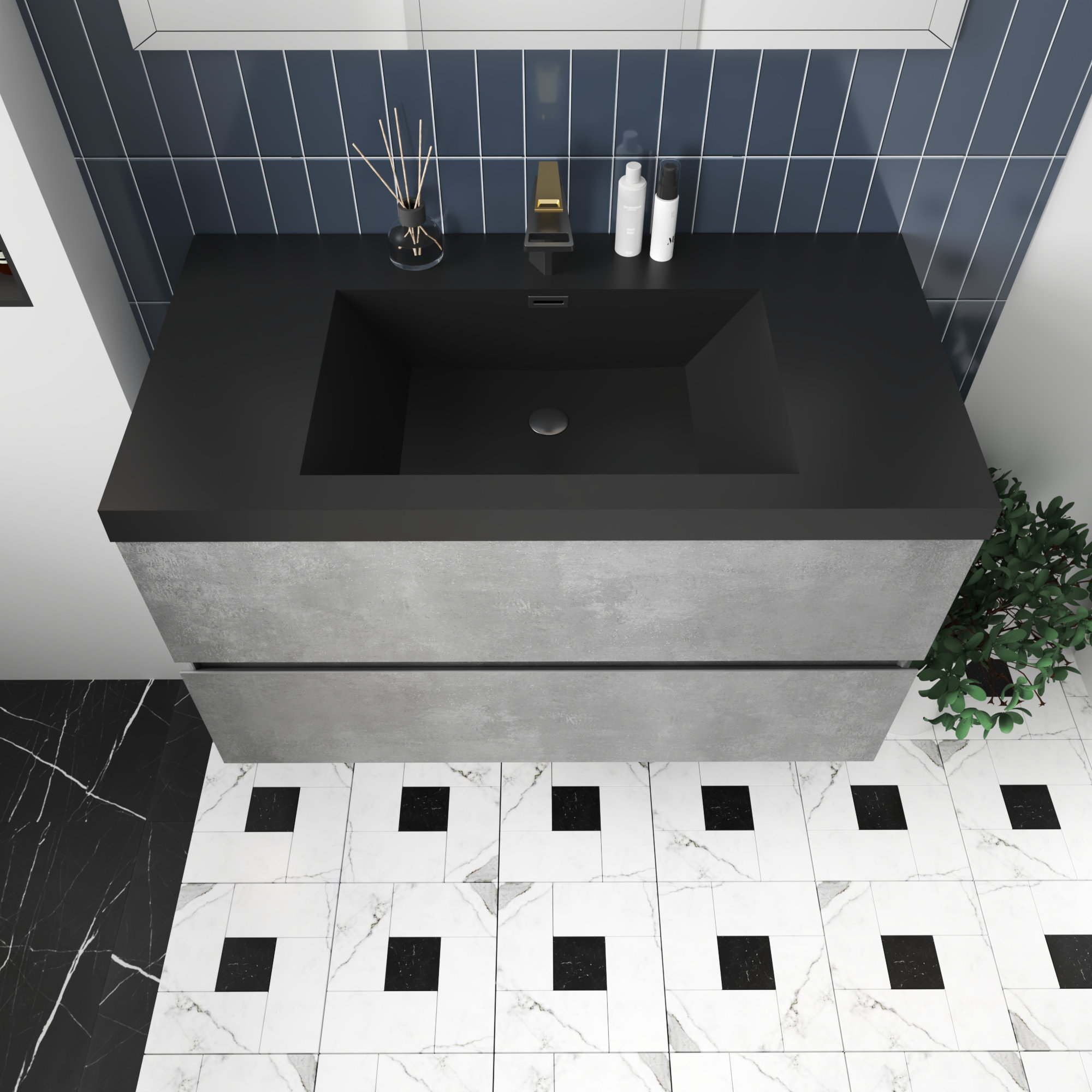 Ebern Designs Auril 42" Fully Assembled Single Floating Vanity Wall ...