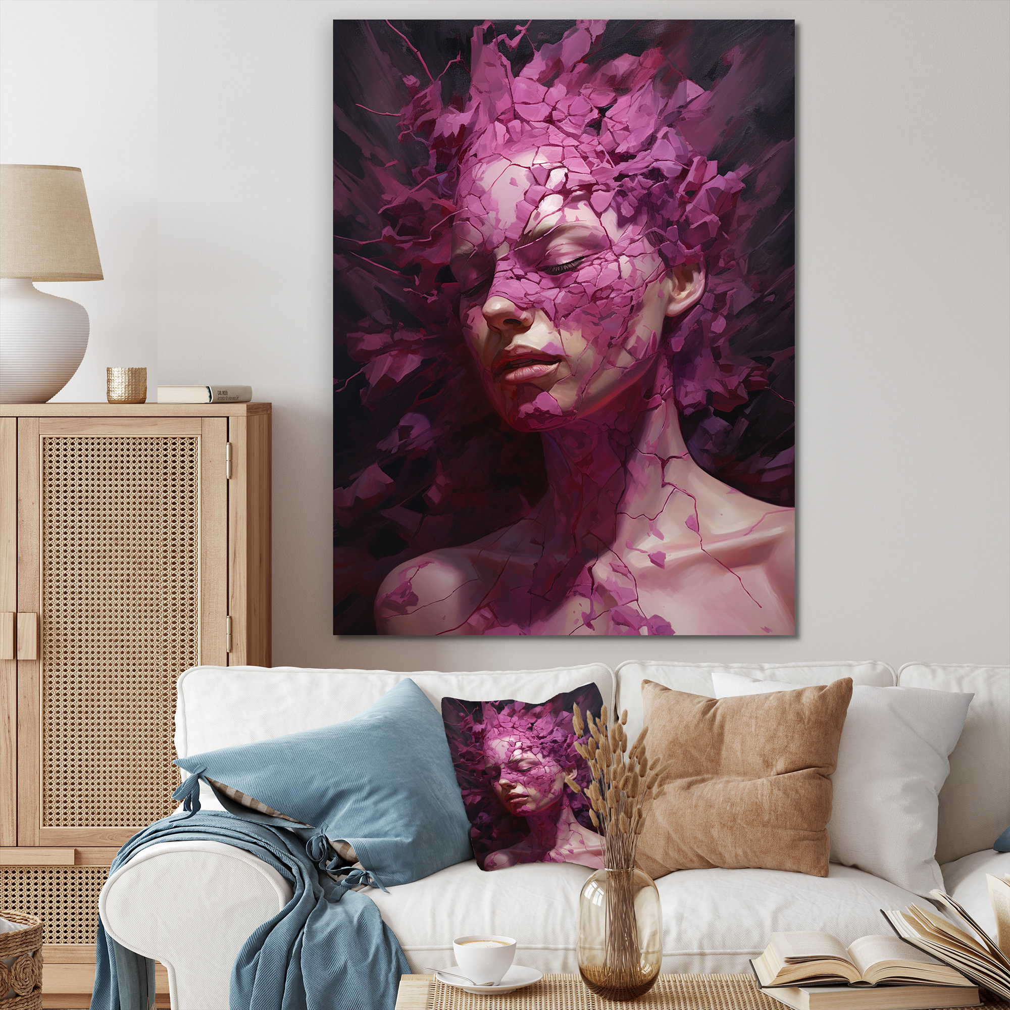 Ebern Designs Surreal Magenta Woman Fusion II On Canvas Print | Wayfair