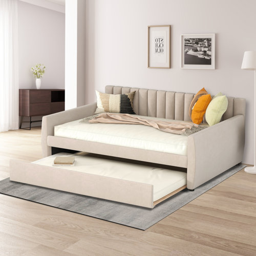 Latitude Run® Keval Upholstered Daybed with Trundle | Wayfair