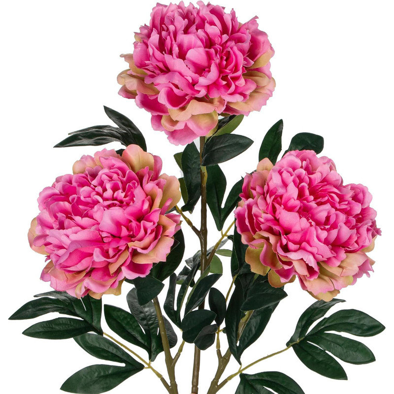 Primrue 3PCS Long Stem Silk Flowers Real Touch Artificial Flowers ...