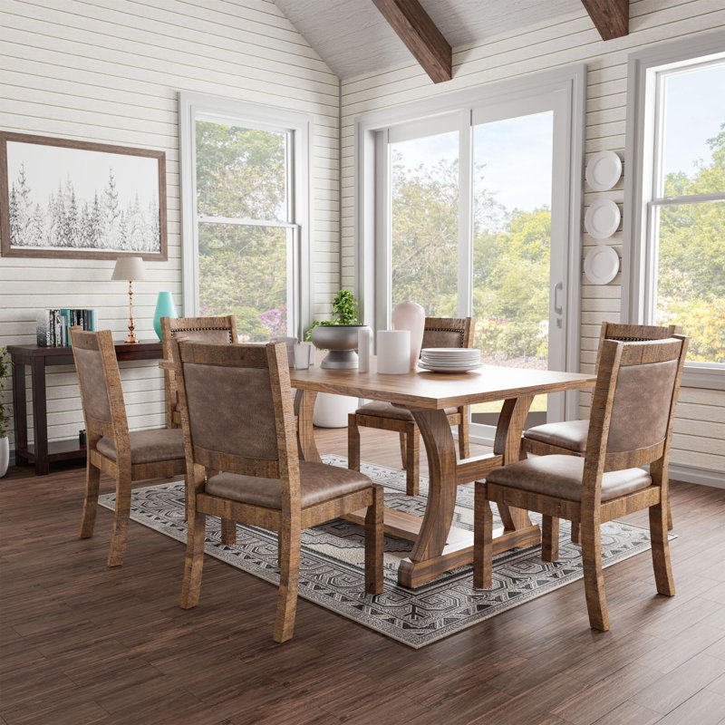 Laurel Foundry Modern Farmhouse Barger Wood 7-Piece Dining Table Set ...