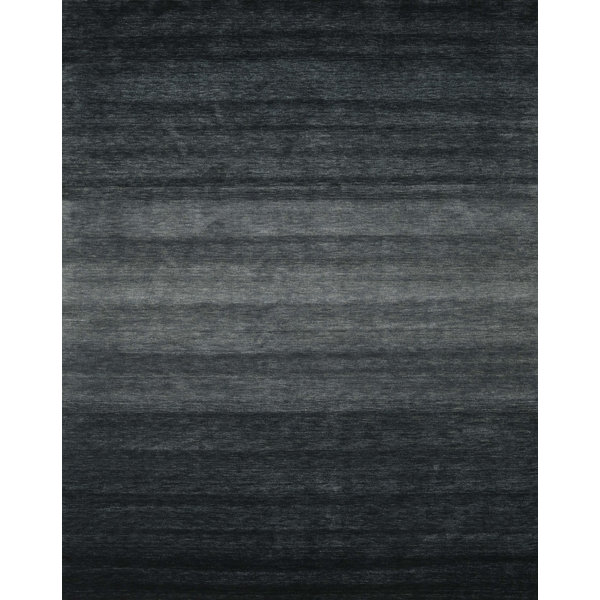 Williston Forge Olague Handmade Wool Black Rug | Wayfair