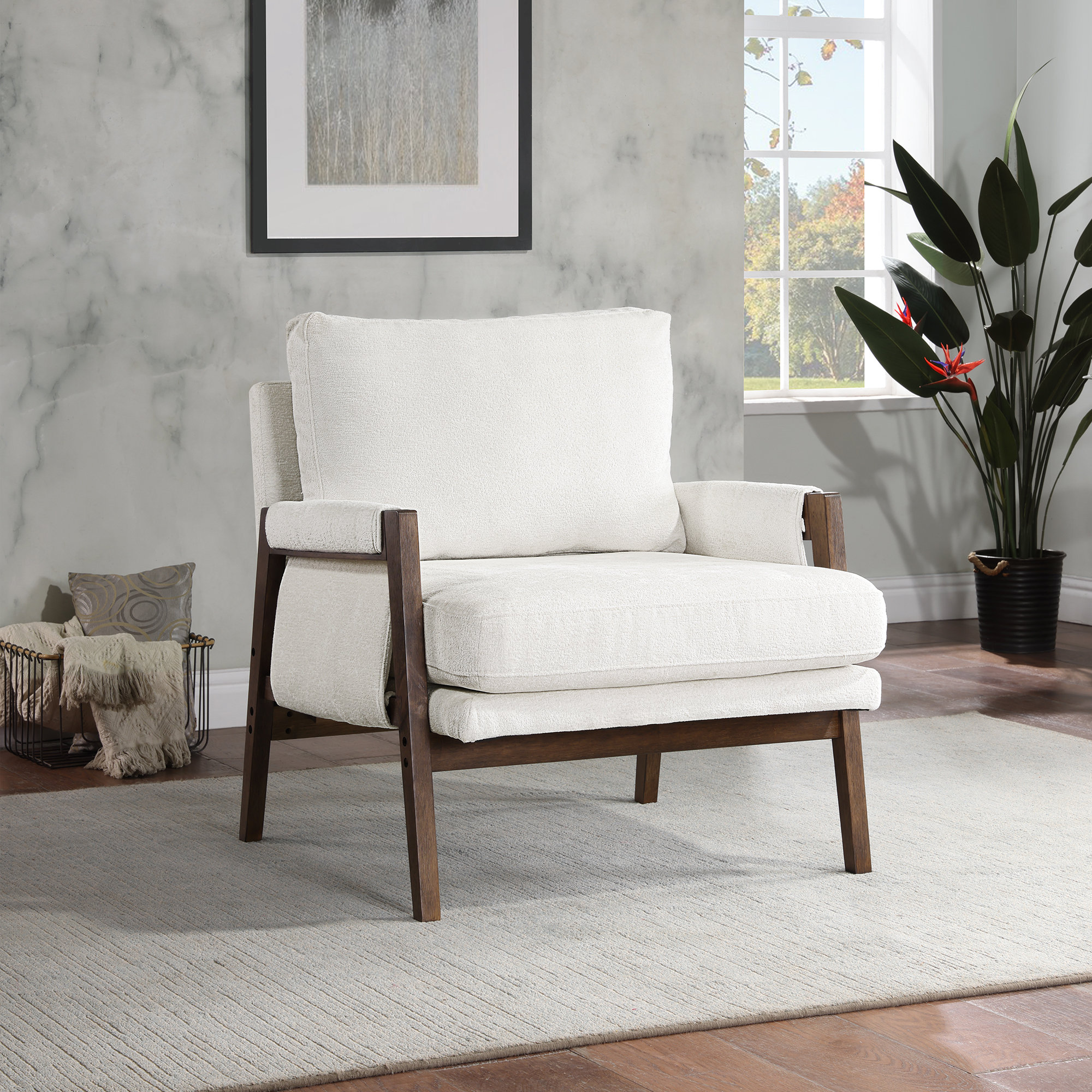 Wade Logan® Brayven Accent Chair - 30" Wide Scandinavian Style Plush ...