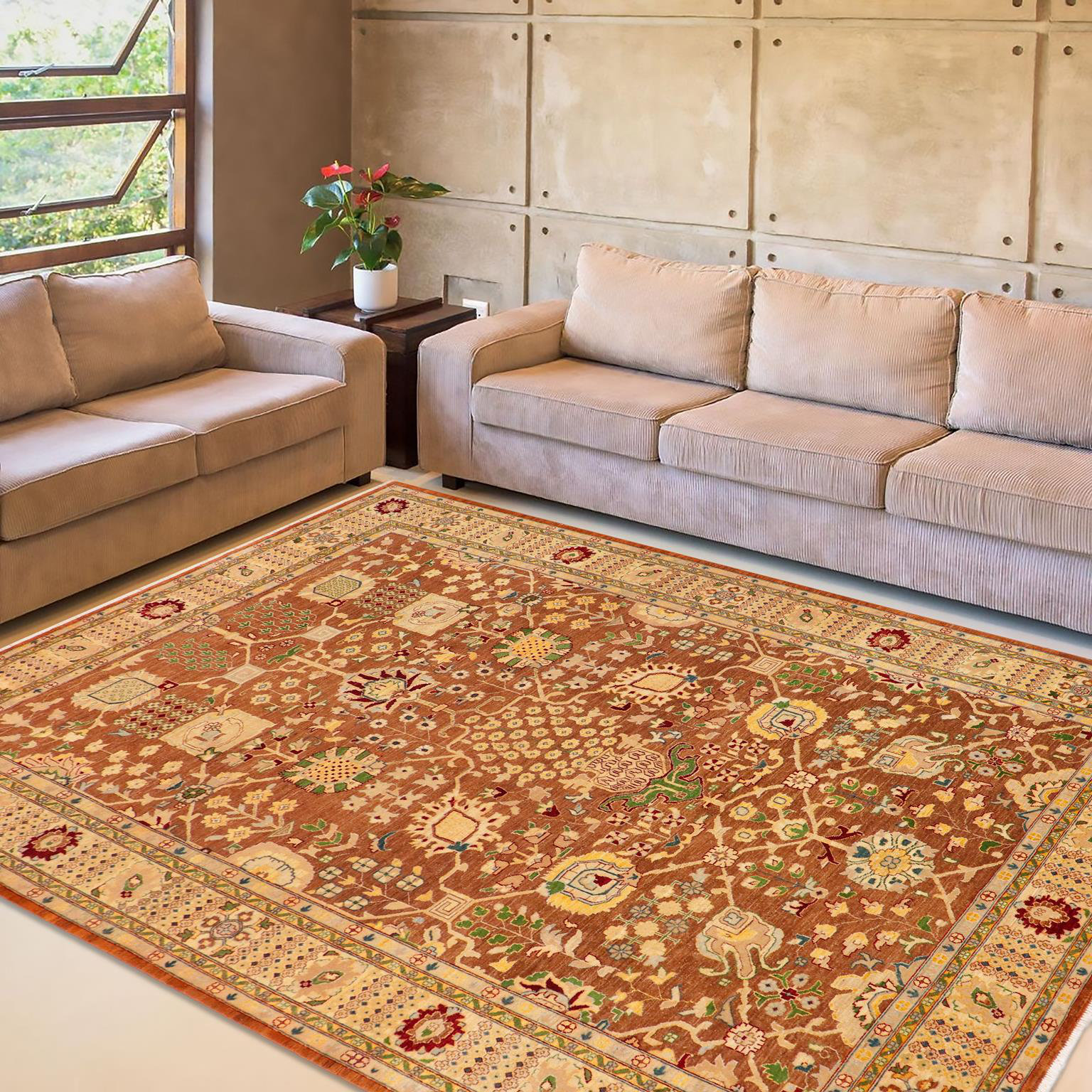 Isabelline Silke Oriental Handmade Hand-Knotted Rectangle 8'10" x 11'10 ...