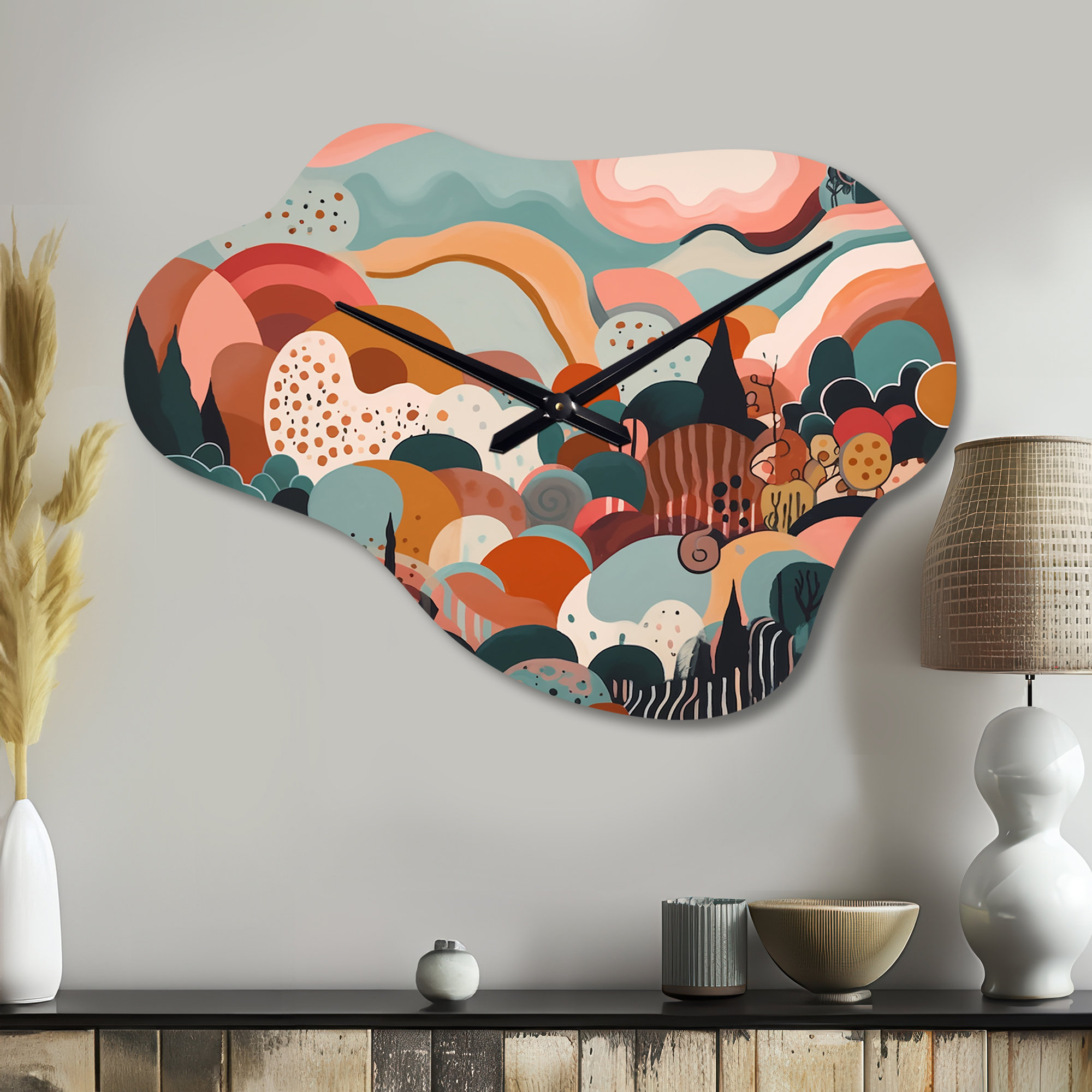 East Urban Home Pink Green Minimalims Explosion I - Minimalism ...