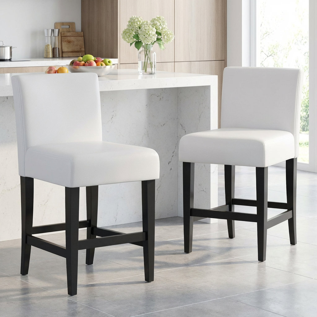 Latitude Run® Modern Counter Height Stools with Upholstered Seats and ...