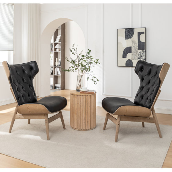 Wade Logan® Brijin Faux Leather Wingback Chair | Wayfair