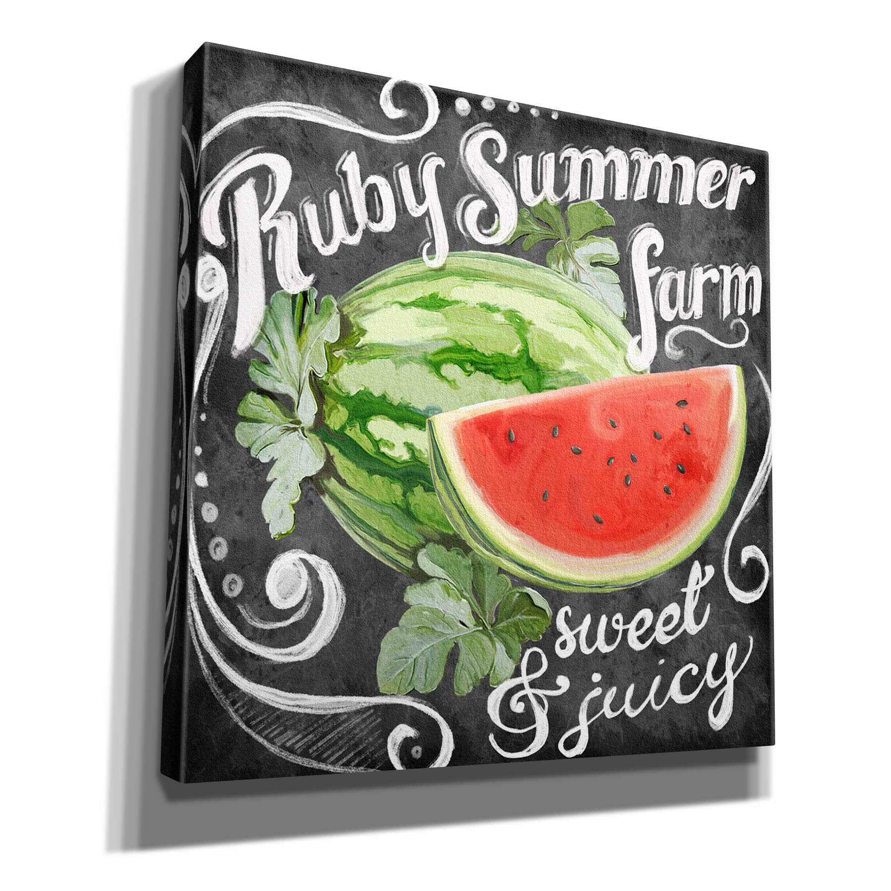 Trinx 'Chalkboard Watermelon' by Art Licensing Studio Canvas Wall Art ...