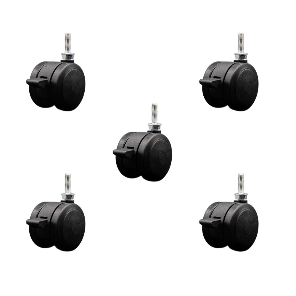 Service Caster 2 Inch Black Floor Safe Twin Wheel Casters with Brakes 5 ...