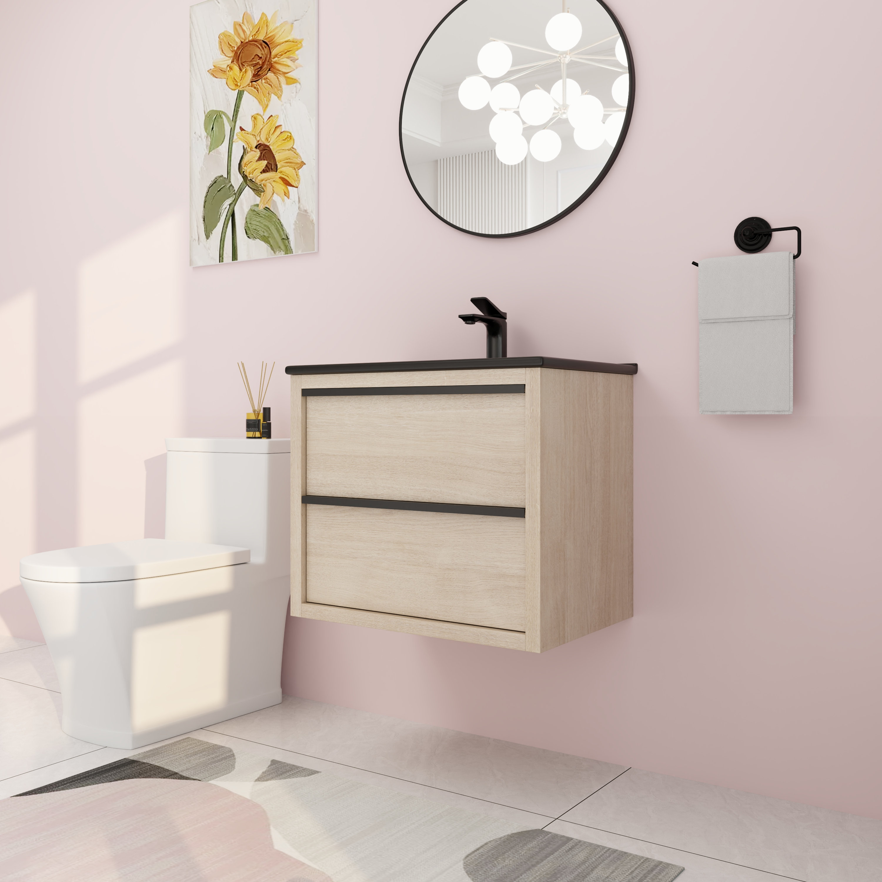 Ebern Designs Preces 24.06'' Wall Mounted Single Bathroom Vanity with ...