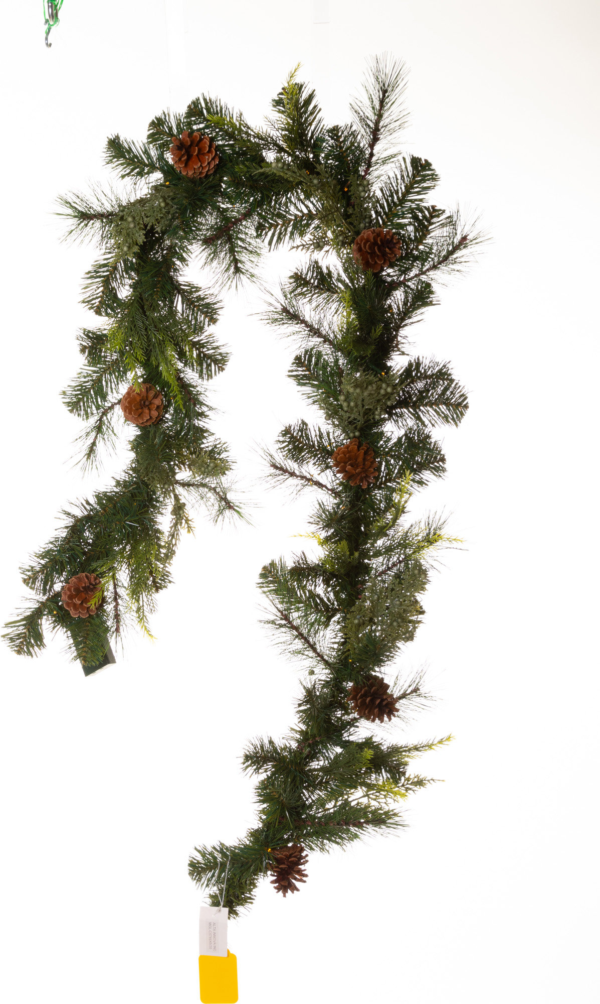 The Holiday Aisle® 6'L Garland with Pine Cones and Lights | Wayfair