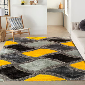 Shag Yellow & Gold Area Rugs You'll Love | Wayfair