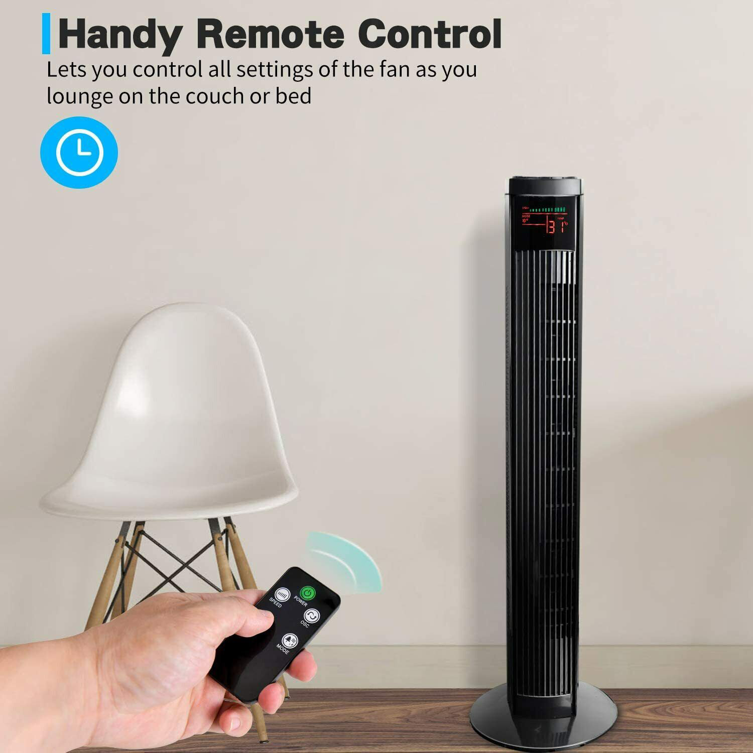 Simple Deluxe 36 Electric Oscillating Tower Fan With Remote Controland ...