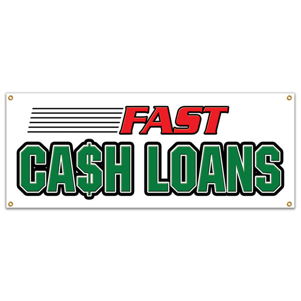 SignMission FAST CASH LOANS BANNER SIGN Pawn Shop Signs Loan Quick ...